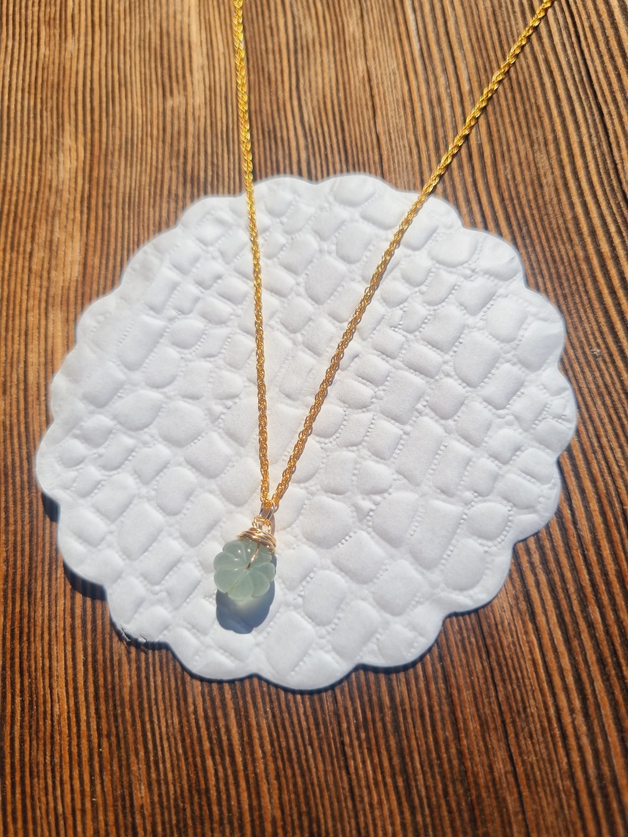 Aquamarine melon pendant necklace silver chain for women